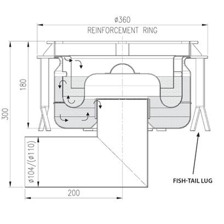 ROFO SS FLOOR DRAIN TRAP HORIZONTAL RO280H 100mm SQUARE TOP | Plumblink ...