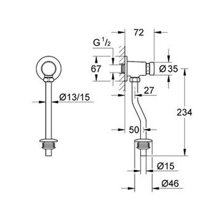 Grohe - Press Urinal Flush Valve Chrome | Lixil Africa