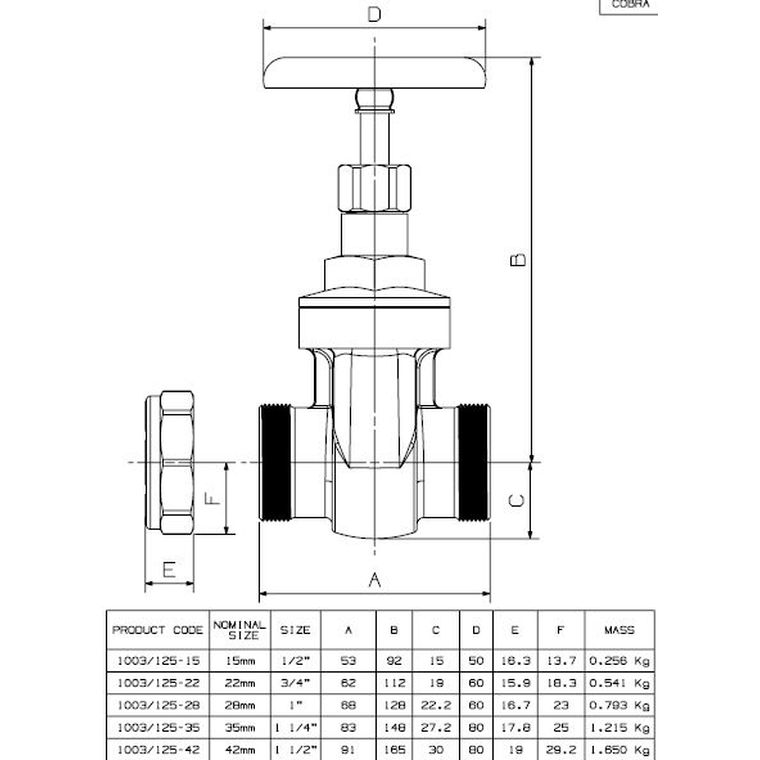 Cobra - - Valves - Gate Valves - Cast Brass | Lixil Africa